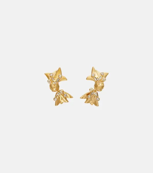 Oscar De La Renta Embellished Clip-on Earrings - Gold