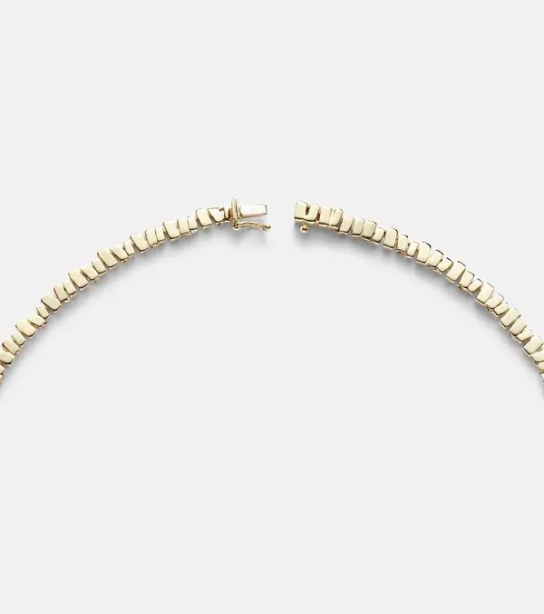 SUZANNE KALAN 18kt Yellow Tennis Necklace With Baguette Diamonds