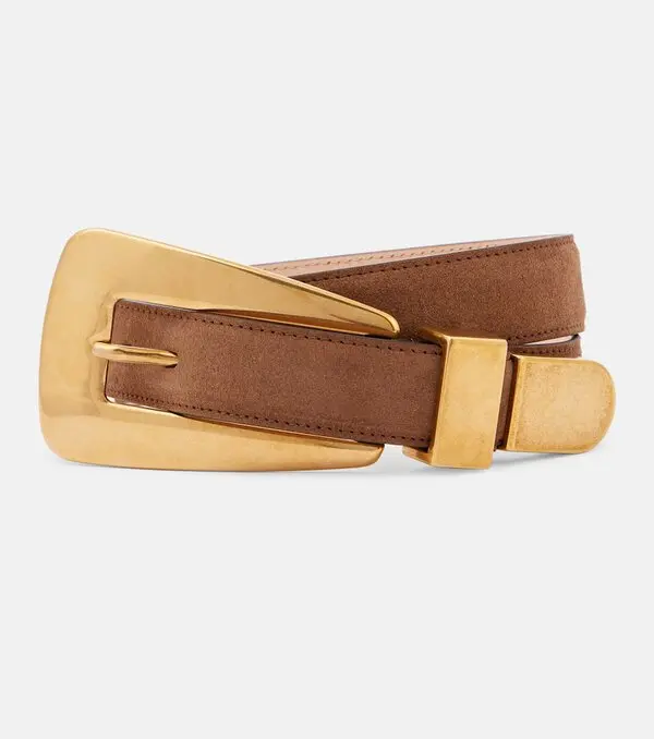 Khaite Lucca Suede Belt - Brown