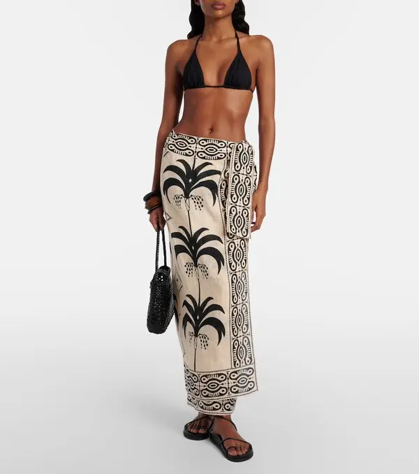 Johanna Ortiz Printed Linen Beach Cover-up