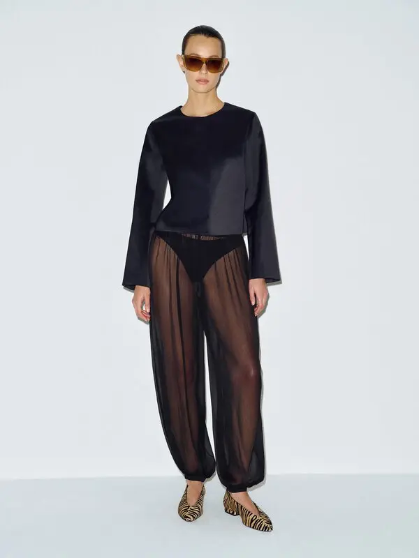 REFORMATION Stella Cropped Satin Jacket