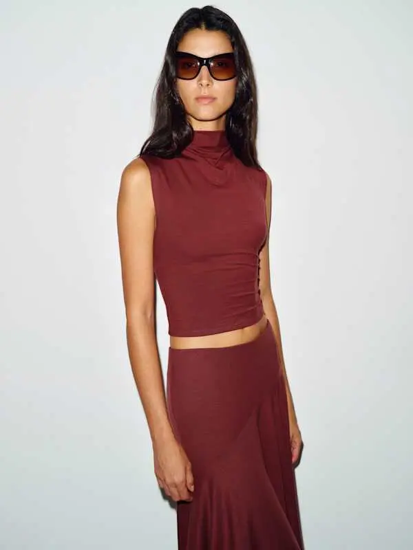 REFORMATION Flora Knit Two Piece Set - Red