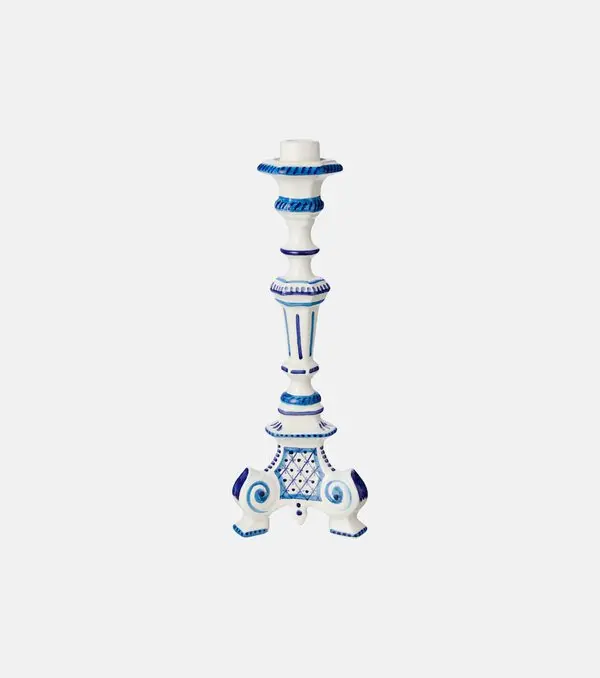 LES-OTTOMANS Turquerie Ceramic Candle Holder - White