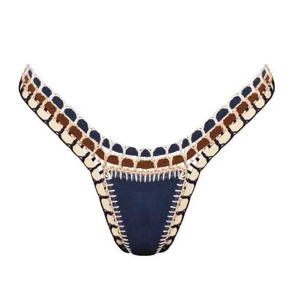 LUXSEA SWIMWEAR Cannes Navy Crochet Bikini Bottom