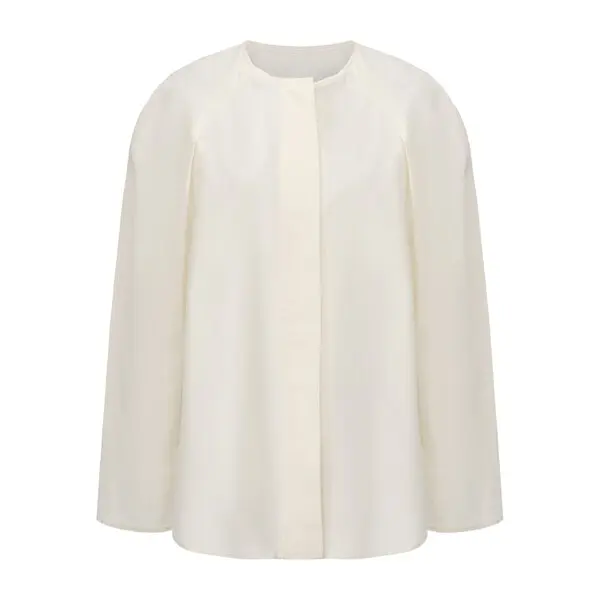 FRONT ROW SHOP Sculptural Wool Blend Shirt