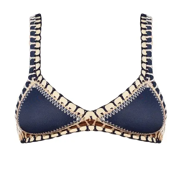 LUXSEA SWIMWEAR Navy Crochet Bikini Top