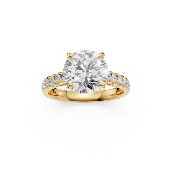 AYA FINE JEWELRY 3.26 Ctw Round Lab Grown Diamond Engagement Ring In 10k Gold - Yellow