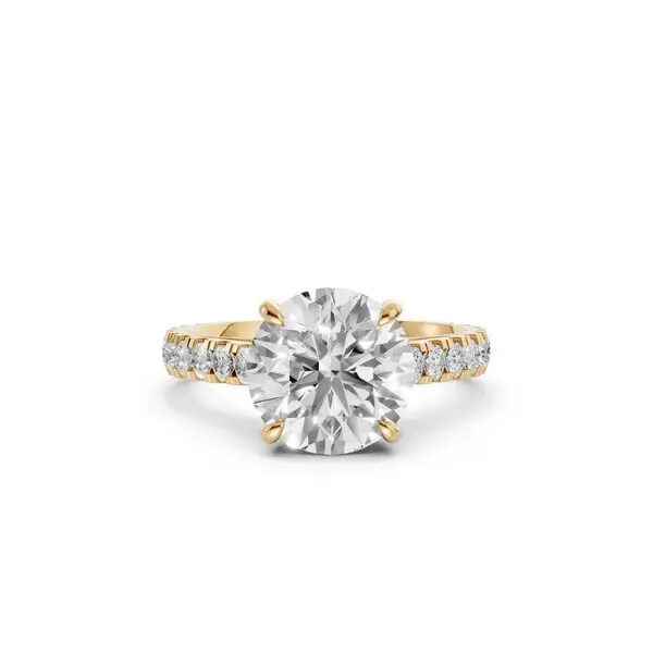 AYA FINE JEWELRY 3.26 Ctw Round Lab Grown Diamond Engagement Ring In 10k Gold - Yellow