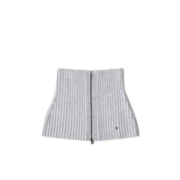 Bogner Merida Virgin Wool Ribbed Collar - Gray