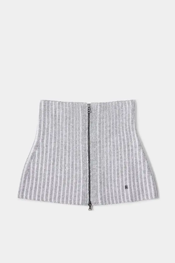 Bogner Merida Virgin Wool Ribbed Collar - Gray