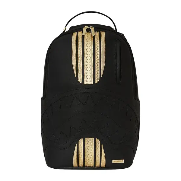SPRAYGROUND Gold And Black Racing Stripes Backpack