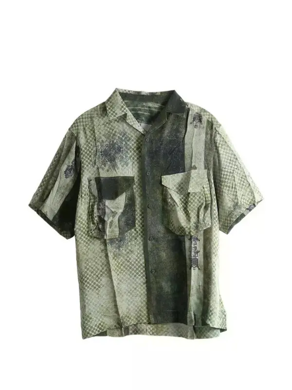 ZIGGY CHEN Patchwork-effect Short-sleeve Shirt