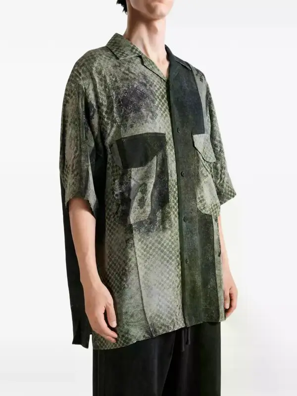 ZIGGY CHEN Patchwork-effect Short-sleeve Shirt