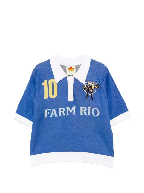 Farm Rio Intarsia Knit Polo Shirt