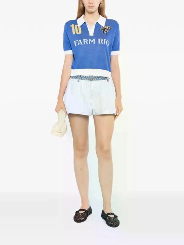 Farm Rio Intarsia Knit Polo Shirt