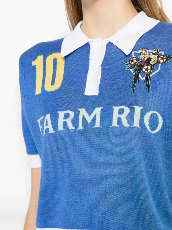 Farm Rio Intarsia Knit Polo Shirt