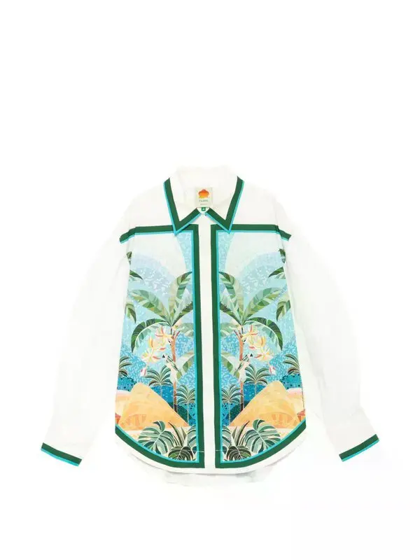 Farm Rio Rio Mosaic" Graphic Print Cotton Shirt