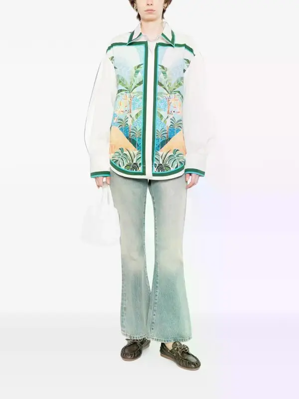 Farm Rio Rio Mosaic" Graphic Print Cotton Shirt