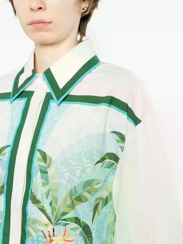 Farm Rio Rio Mosaic" Graphic Print Cotton Shirt