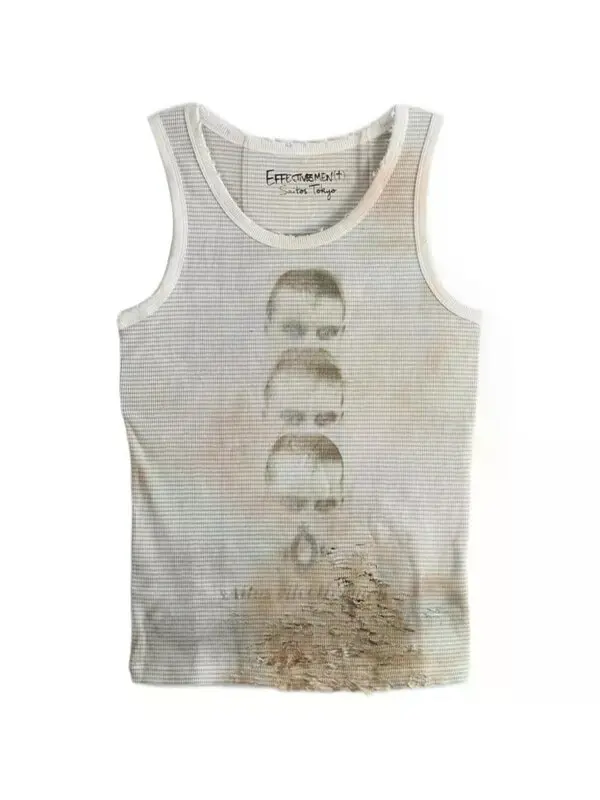 SAITOS Distressed Graphic-print Tank