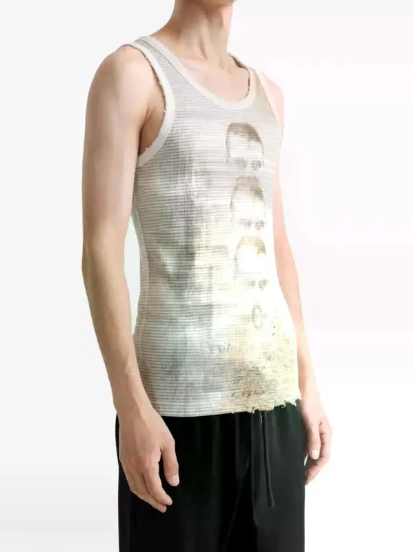 SAITOS Distressed Graphic-print Tank