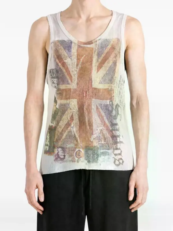 SAITOS Graphic-print Ribbed Tank