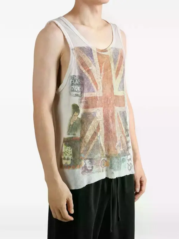 SAITOS Graphic-print Ribbed Tank