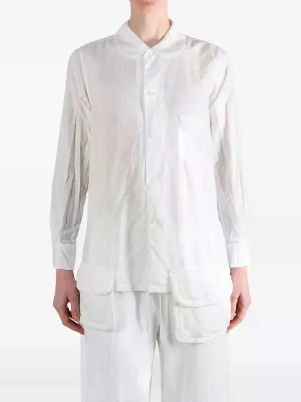 Comme Des Garçons Multi Padded-pocket Round-collar Shirt - White