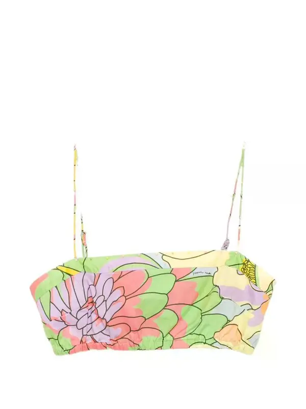 Farm Rio Spring Affair Beaded Crop Top