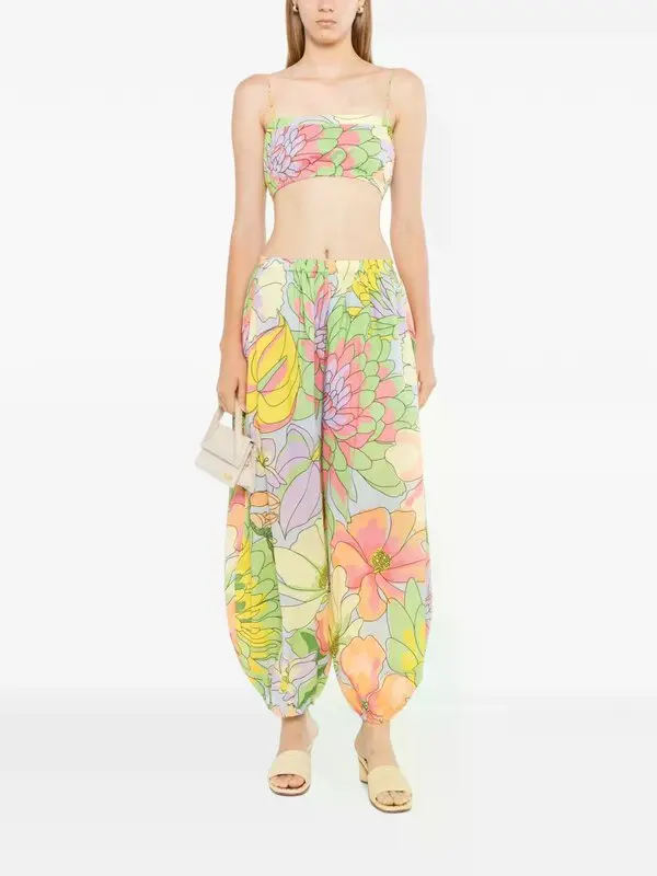 Farm Rio Spring Affair Beaded Crop Top