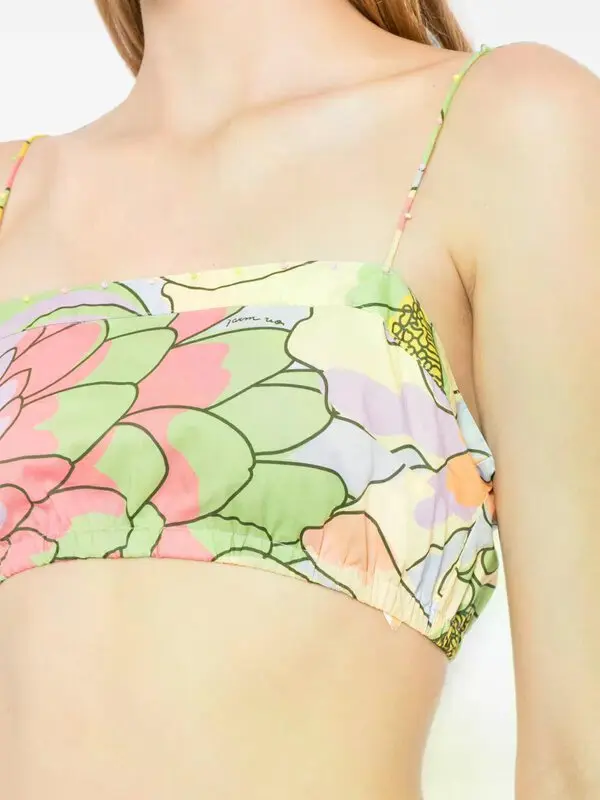 Farm Rio Spring Affair Beaded Crop Top