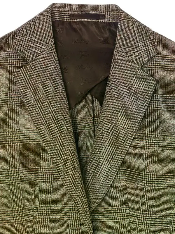 Burberry Prince Of Wales Checked Wool-linen Blend Blazer