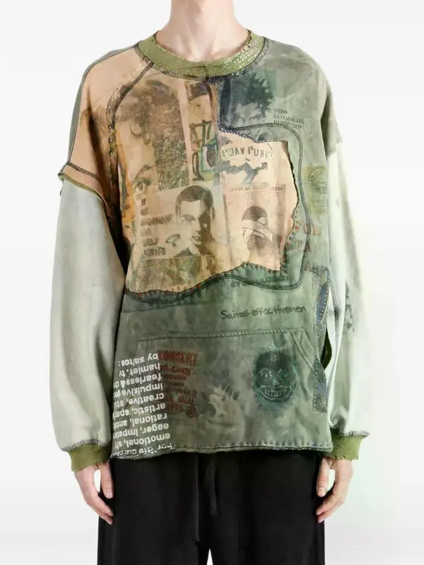SAITOS Layered Graphic Print Sweatshirt