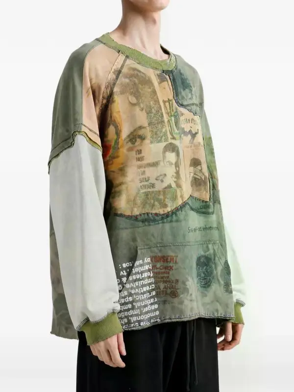 SAITOS Layered Graphic Print Sweatshirt