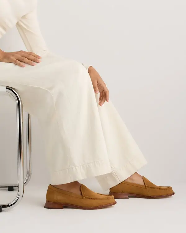 Quince Italian Leather Venetian Loafer - Camel
