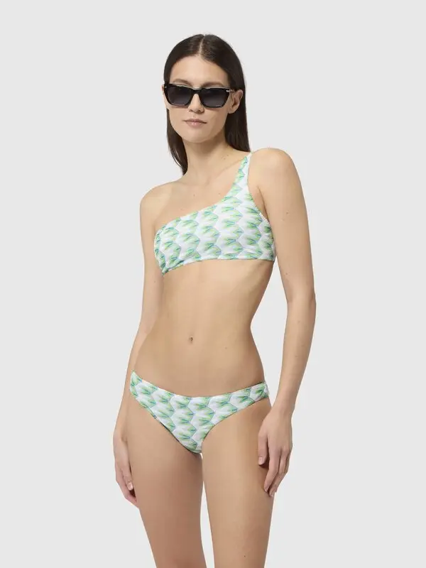 Missoni One-shoulder Bikini With Floral Chevron Pattern