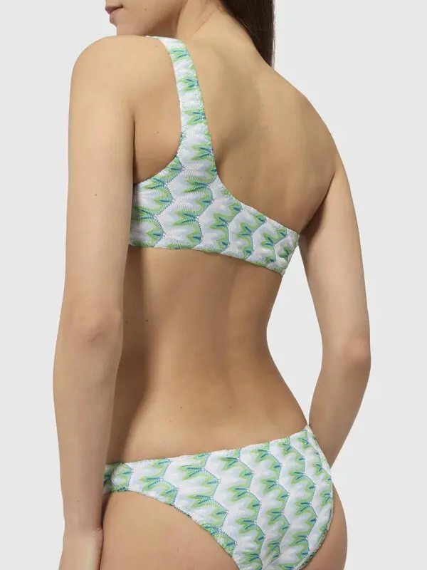 Missoni One-shoulder Bikini With Floral Chevron Pattern