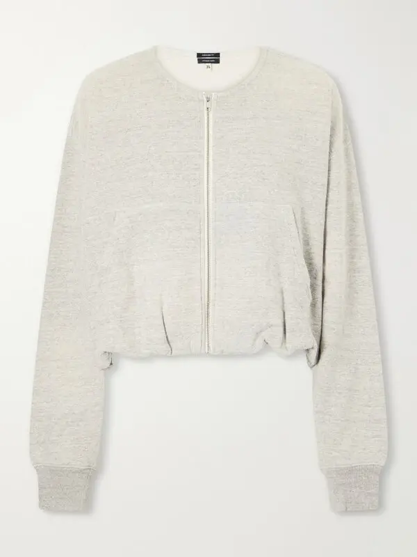 R13 Balloon Cotton-jersey Zip-up Sweatshirt - Gray