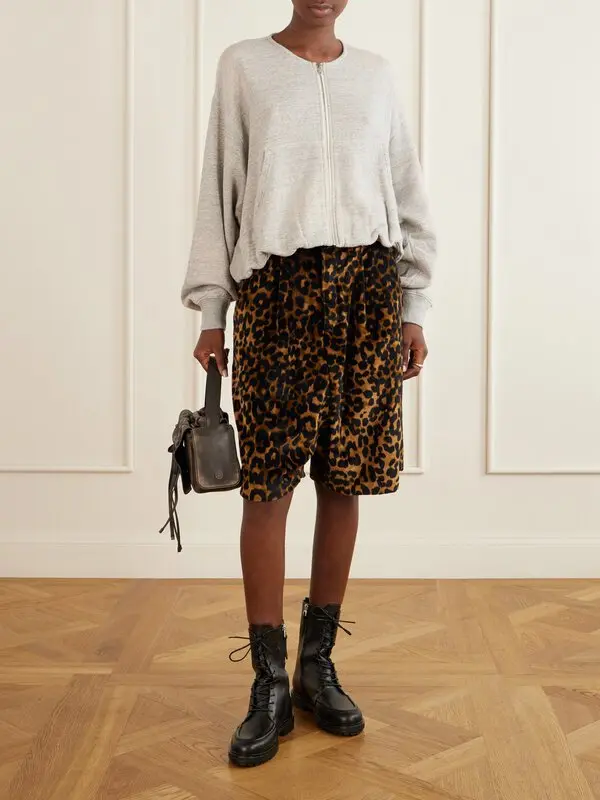 R13 Balloon Cotton-jersey Zip-up Sweatshirt