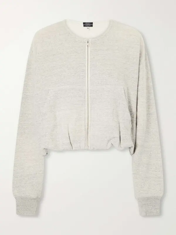 R13 Balloon Cotton-jersey Zip-up Sweatshirt