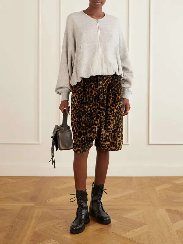 R13 Balloon Cotton-jersey Zip-up Sweatshirt