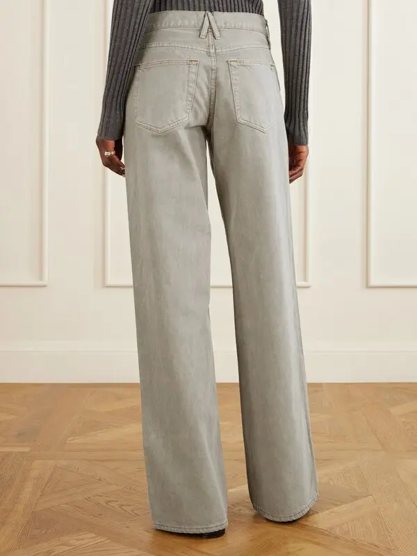 SLVRLAKE Mica Low-rise Wide-leg Jeans - Green