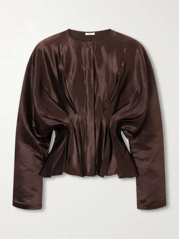JOSEPH Eris Gathered Linen And Silk-blend Blouse