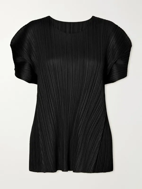 Issey Miyake Bouquet Plissé Blouse - Black
