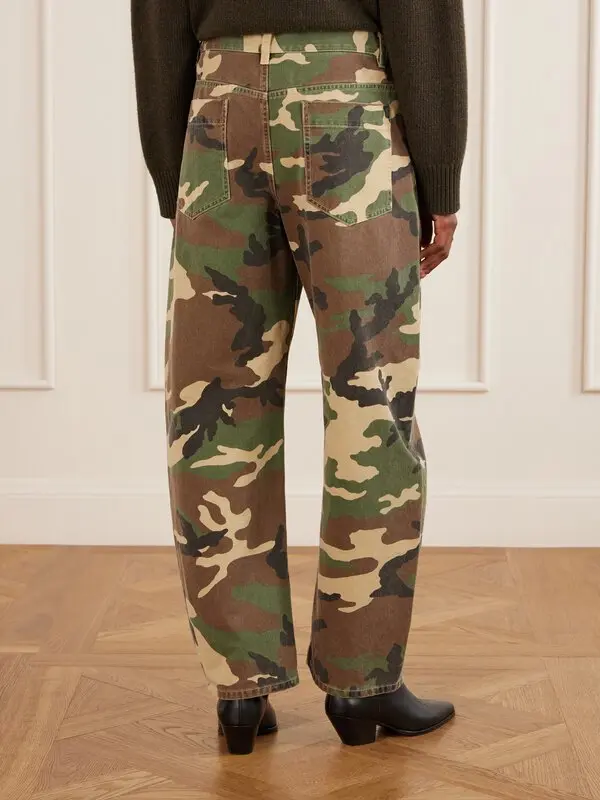 NILI LOTAN Tribeca Camouflage Cotton Straight-leg Pants