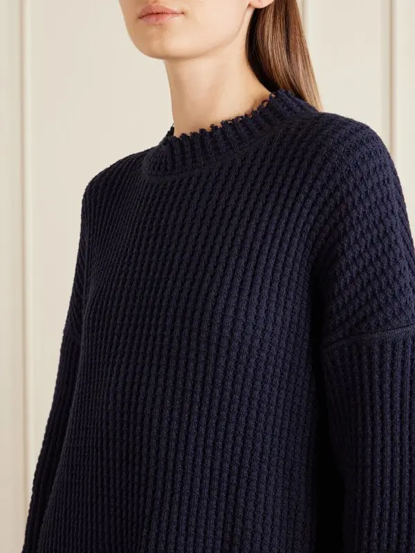 Khaite Dylan Waffle-knit Cotton Sweater