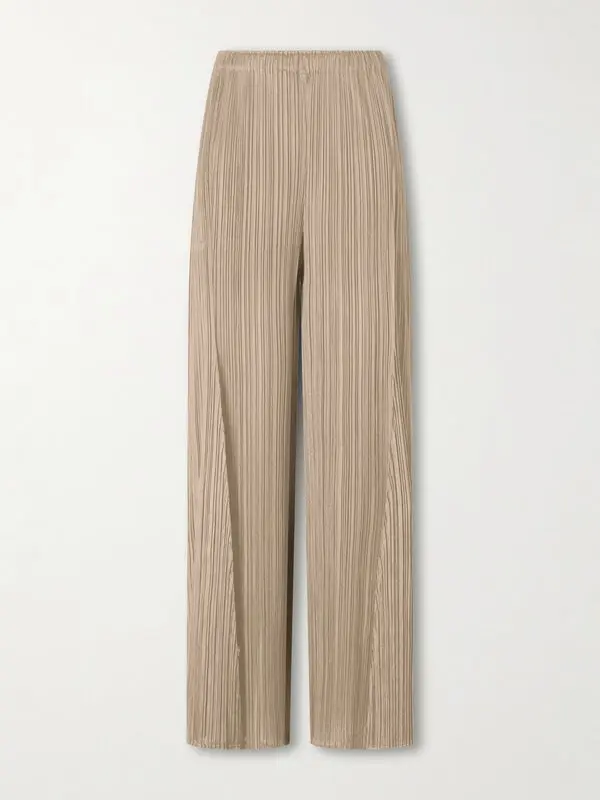 Issey Miyake Bouquet Plissé Wide-leg Pants - Neutrals