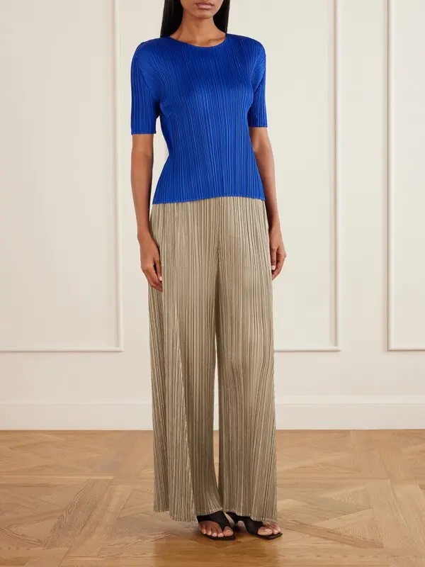 Issey Miyake Bouquet Plissé Wide-leg Pants - Neutrals