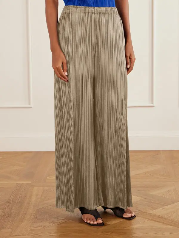 Issey Miyake Bouquet Plissé Wide-leg Pants - Neutrals