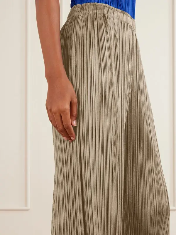 Issey Miyake Bouquet Plissé Wide-leg Pants - Neutrals
